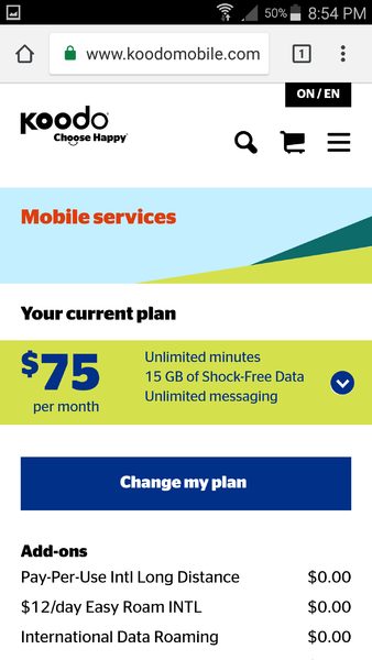 [Koodo] Koodo 15 GB Data / UL Calling & Texting $75 Plus Small Tab ...