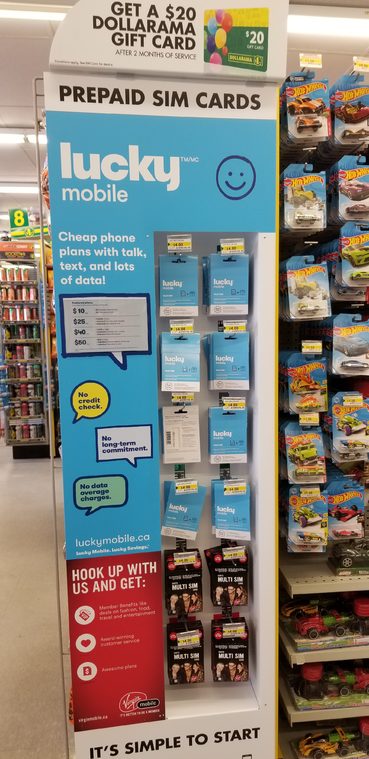 [Dollarama] Lucky/ Virgin Sim cards $4 in store now!- 20$ free gc ...