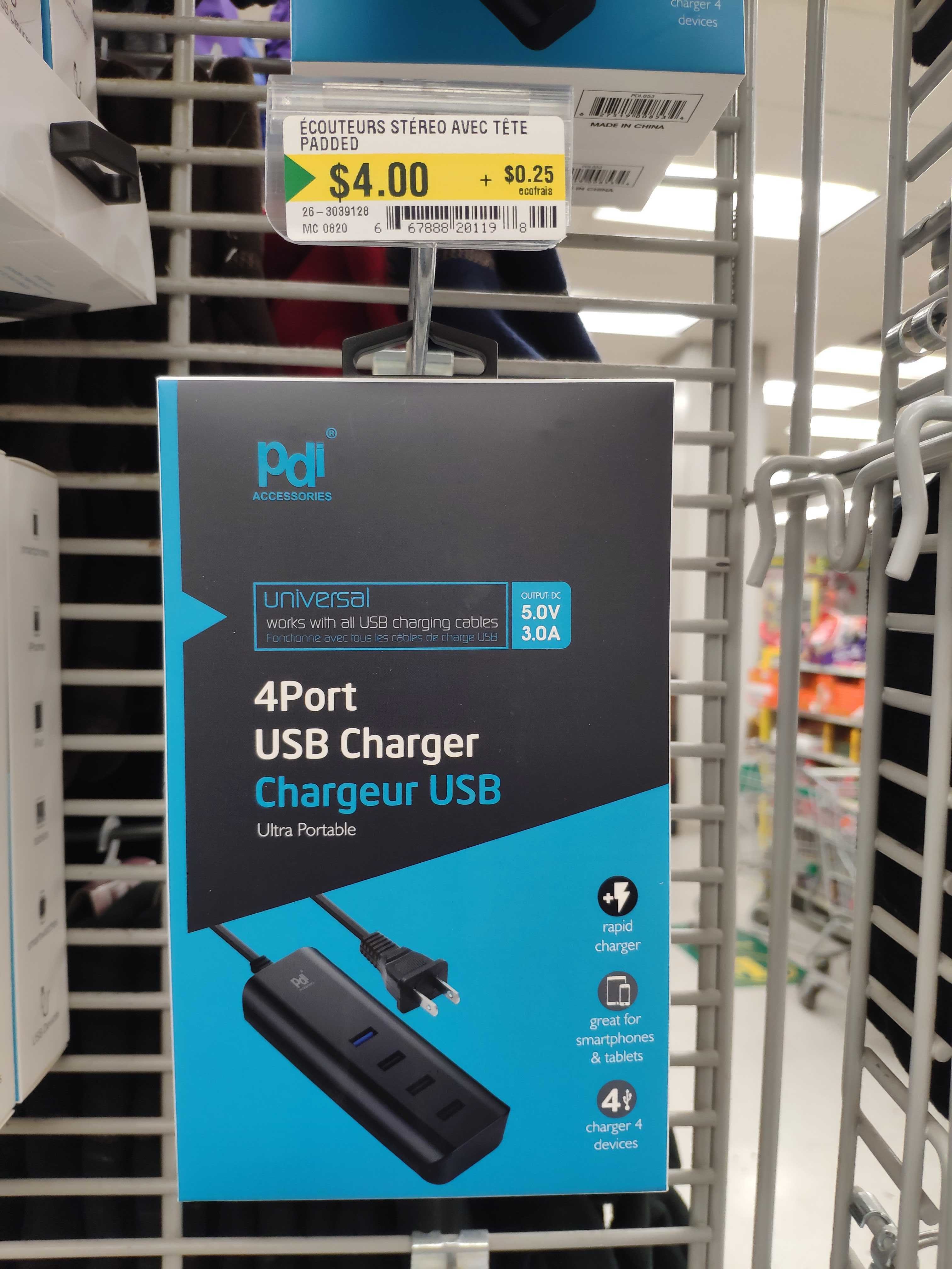 [Dollarama] PDI 4Port USB Charger 5V/3A - 4$ - RedFlagDeals.com Forums