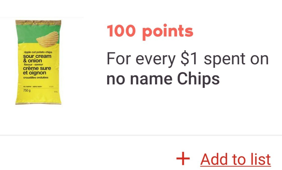 [Loblaws] $0.79 No Name Chips 200g PC Optimum Members [ON] (March 11-17 ...