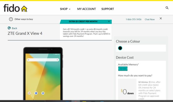 [Fido] Fido offering 100% loyalty discount on Tablet 4GB Plan for 24 ...