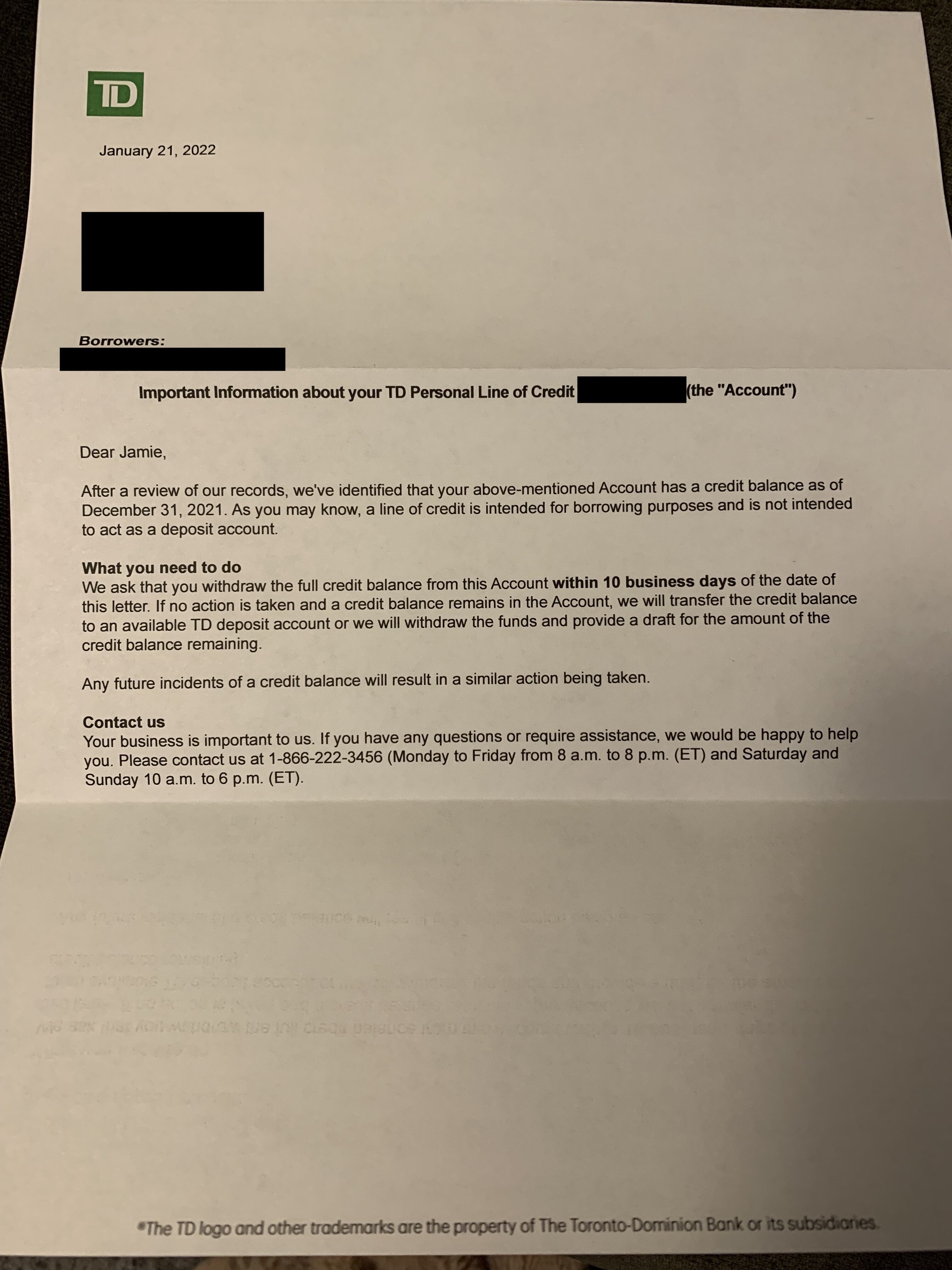 Using TD line of credit like chequing account? - Page 3 - RedFlagDeals ...