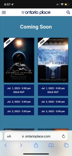 [Ontario Place] Free IMAX movie tickets for the Canada Day ...