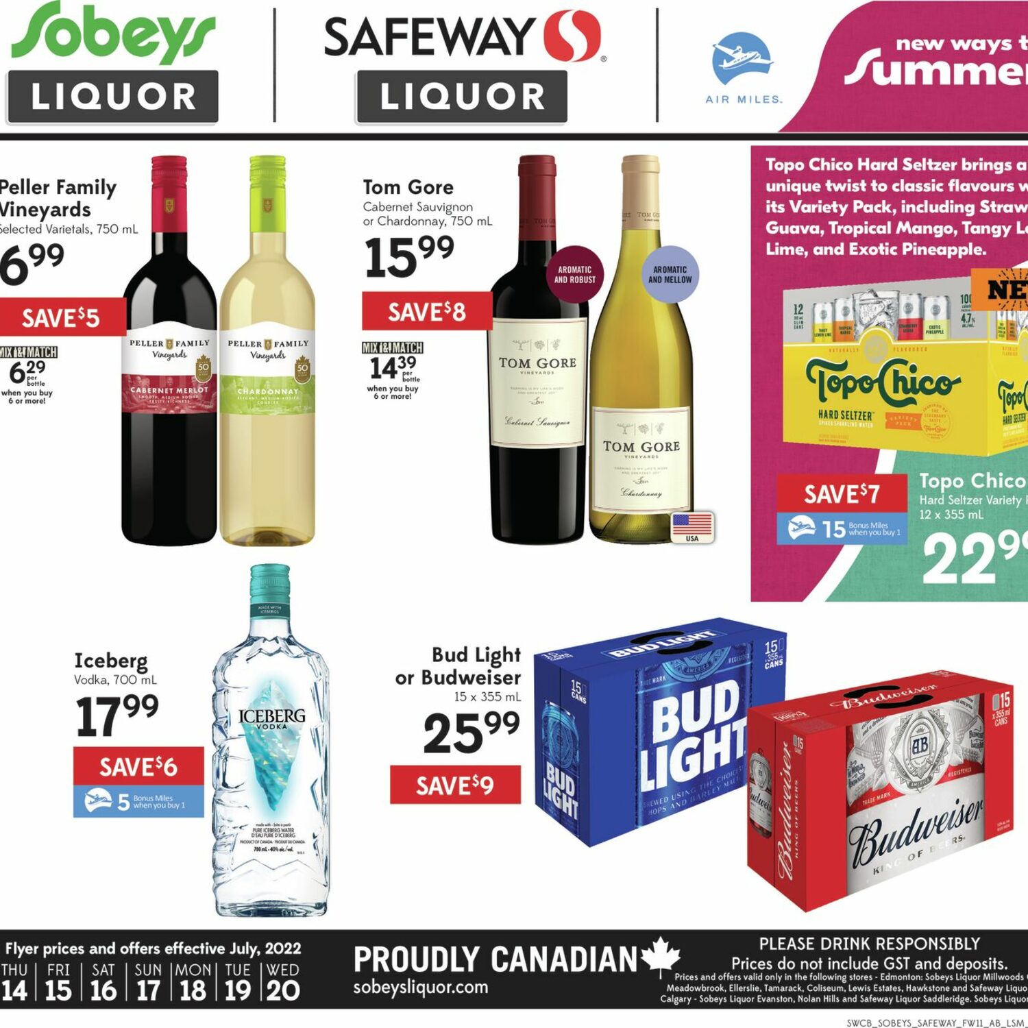 Sobeys Weekly Flyer - Select Edmonton Liquor Stores Only (AB) - Jul 14 ...