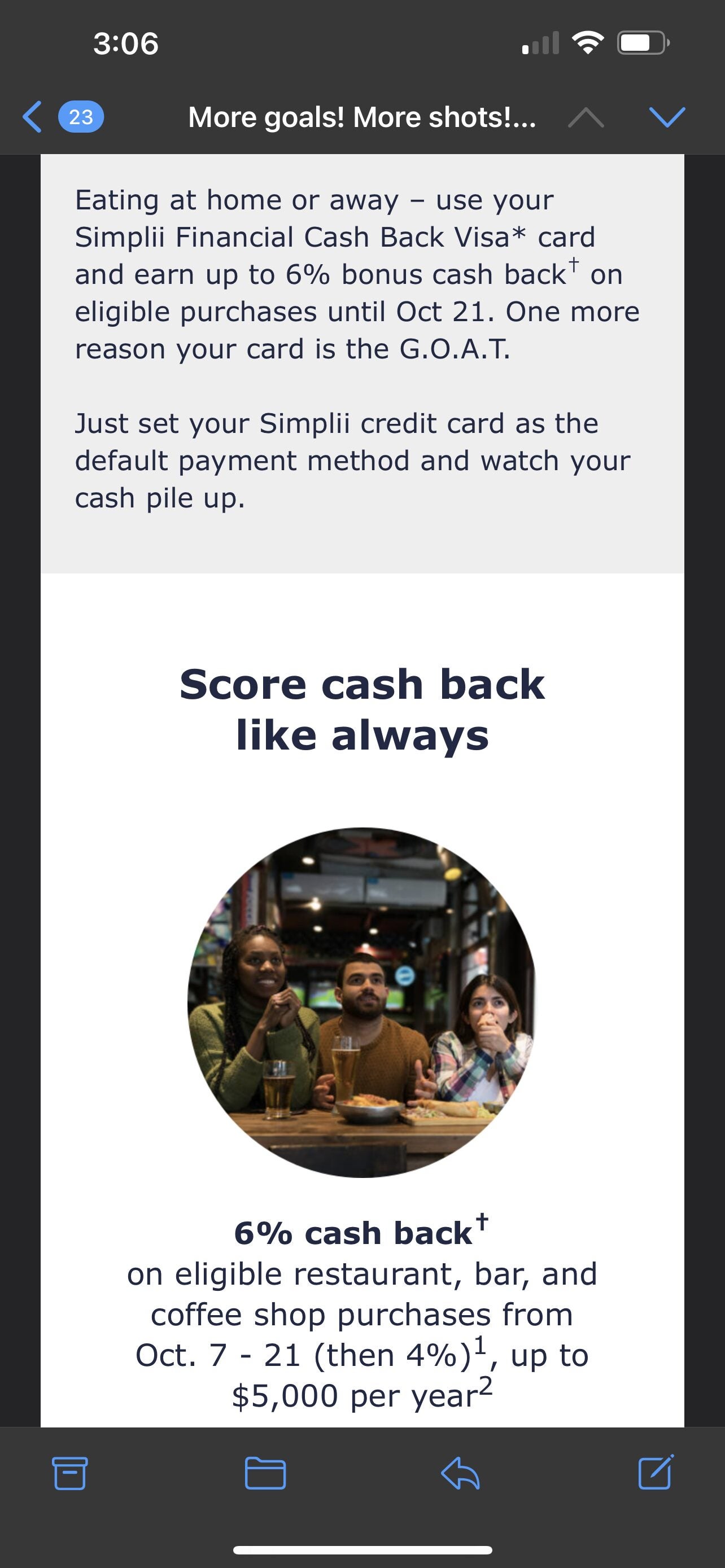 [Simplii Financial] [YMMV] Simplii - 6% cash back at restaurants from ...