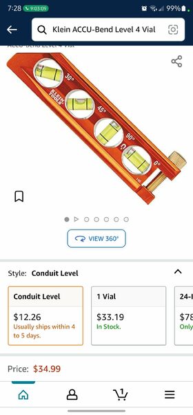 [Amazon.ca] Klein ACCU-Bend Level 4 Vial $12.26 - RedFlagDeals.com Forums