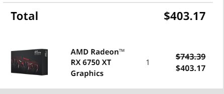 [AMD] AMD RX 6750XT Reference Model GPU $403.17 + tax (Free Shipping ...