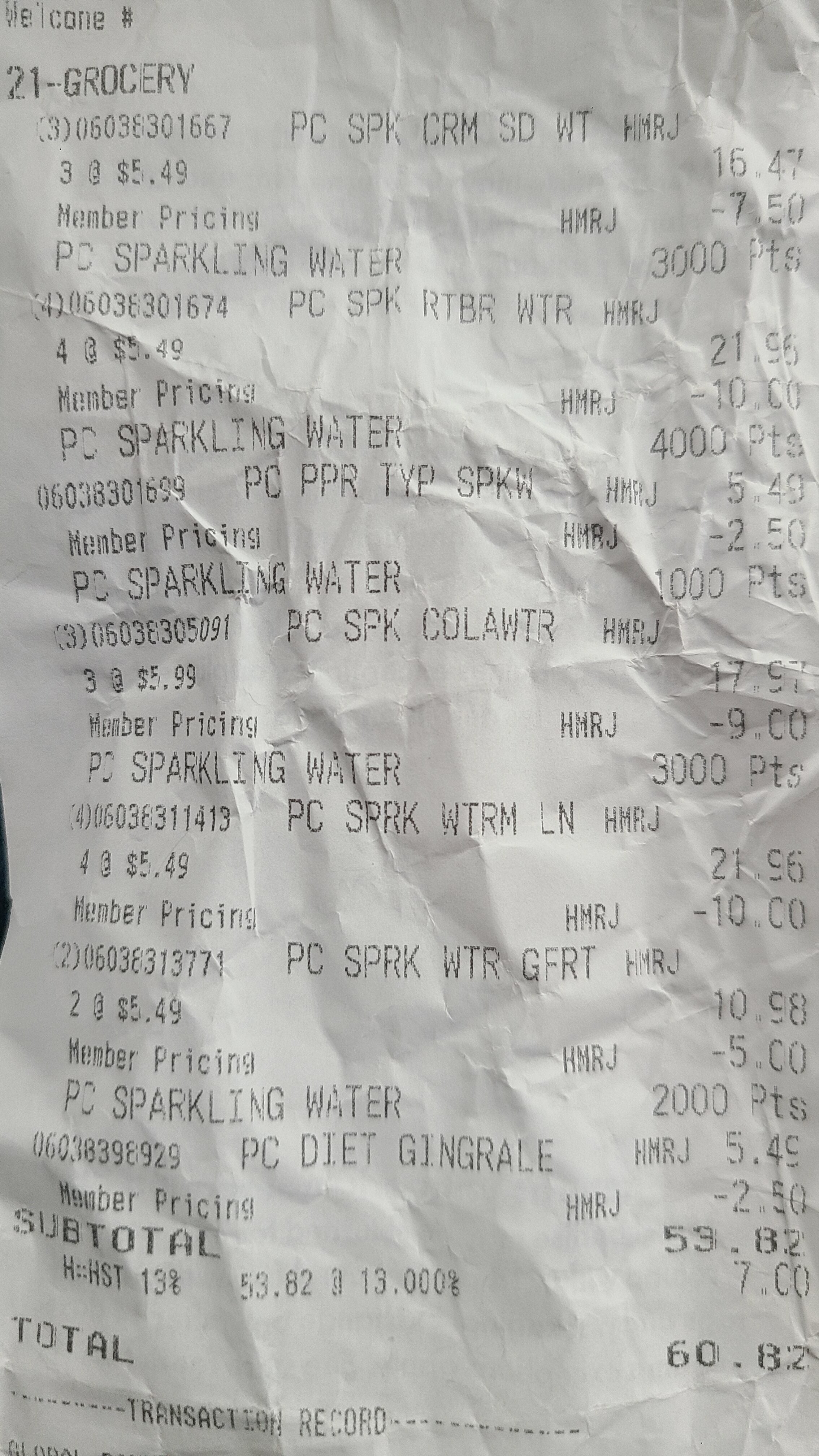 [Loblaws] PC or Blue Menu Sparkling Water 12x355ml $2.99 for PCO members + Earn 1,000 points ...