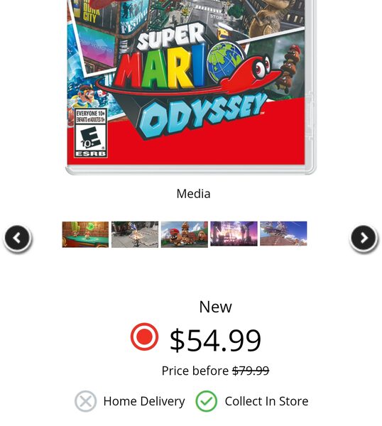 [Gamestop / Walmart] Super Mario Odyssey Nintendo Switch - $54.99 ...