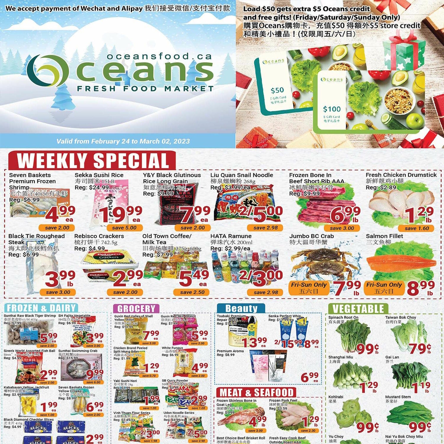 Oceans Fresh Food Market Weekly Flyer - Weekly Specials - Feb 24 – Mar ...