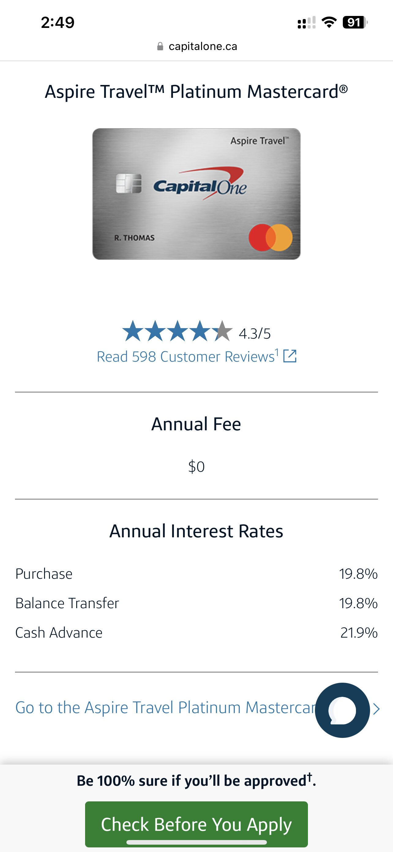 Capital One - SMART REWARDS™ MASTERCARD® $0 annual fees - RedFlagDeals ...