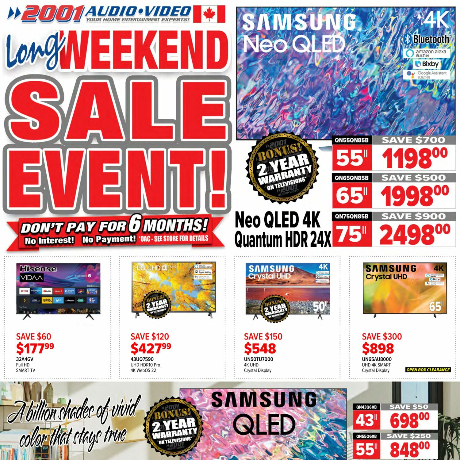 2001 Audio Video Weekly Flyer - Weekly Deals - Long Weekend Sale Event ...