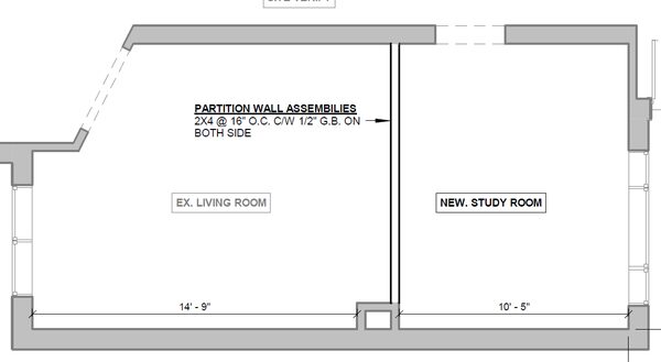 Adding a new non-load bearing partition wall to living room ...