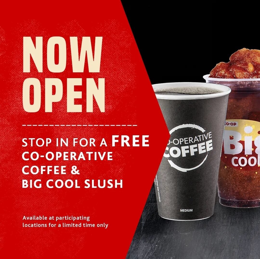 [Co-op gas Bars YMMV] Free cup of coffee/slush(slurpee) any size ...