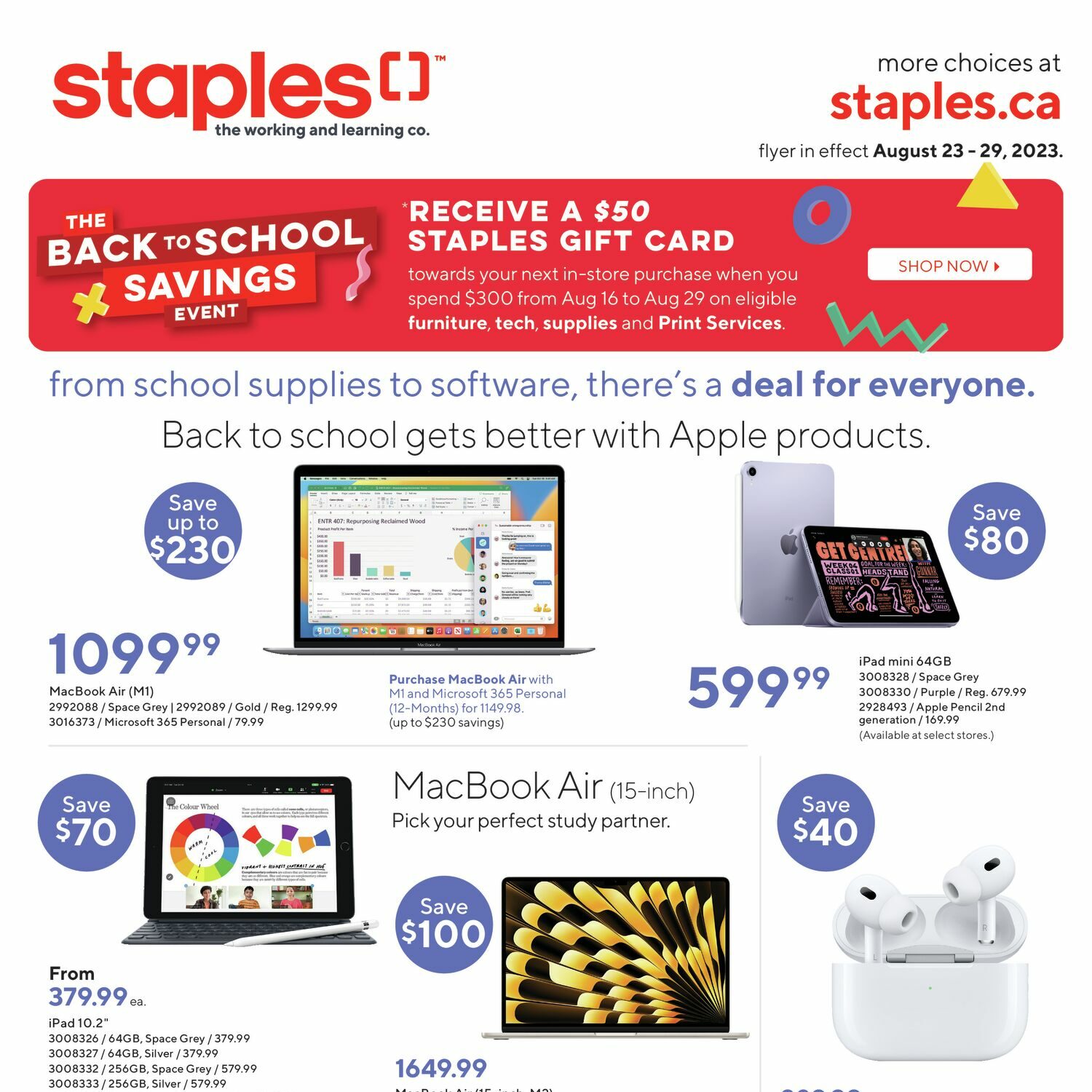 Staples Weekly Flyer - Weekly Deals - The Back To School Savings Event ...