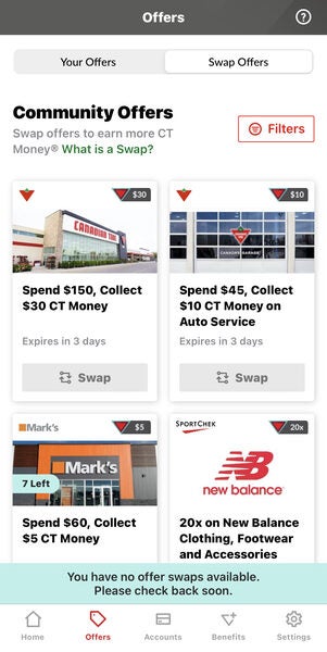 [Canadian Tire] YMMV Triangle Rewards App - Swap for $30 CT money on ...