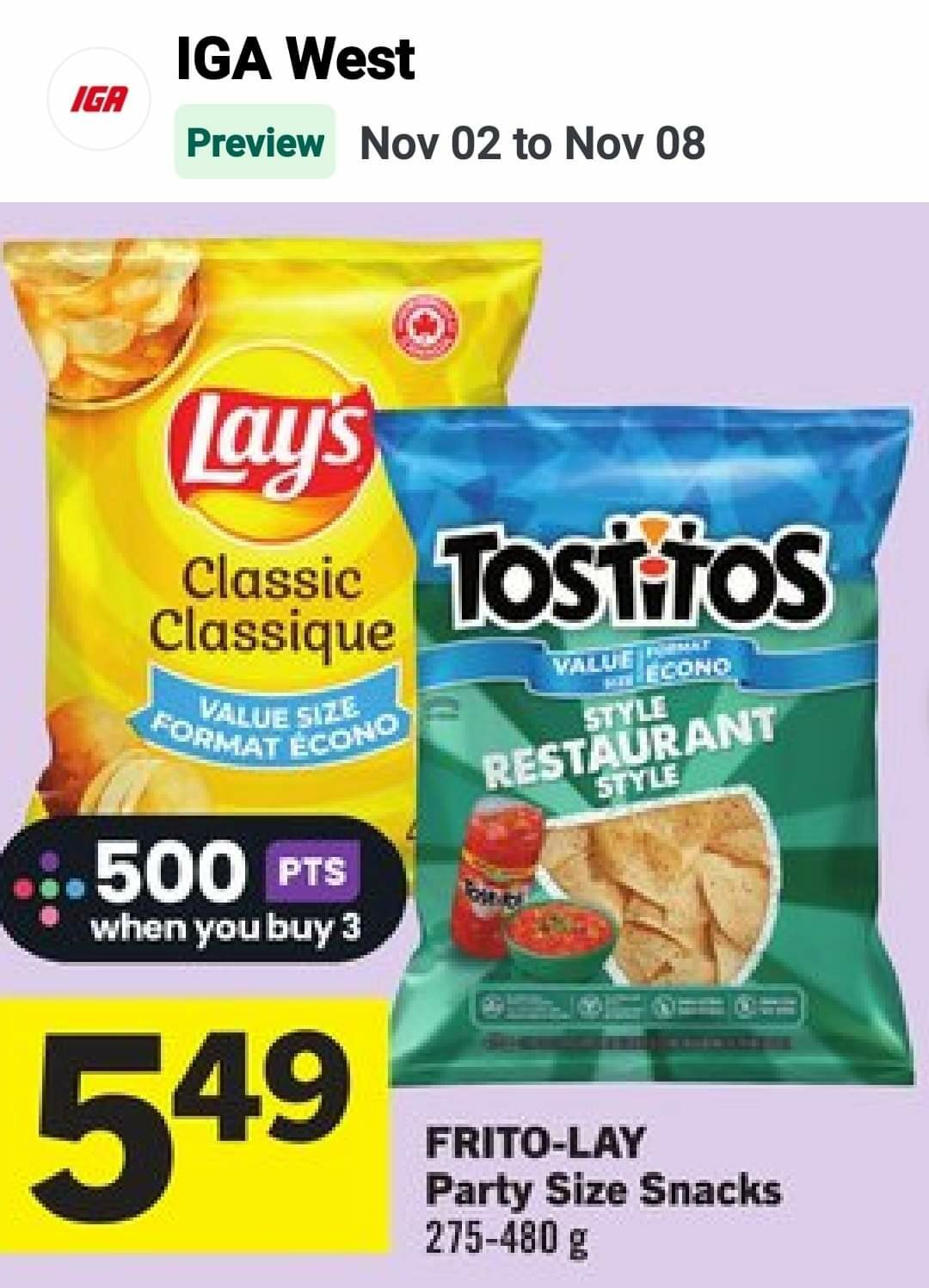 [TastyRewards] Buy one (1) participating Frito-Lay product and get two ...