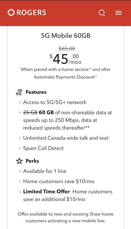 [Rogers] Rogers Cellular Plan $45/120gb,5G, with Free Pixel 7 (For Home ...