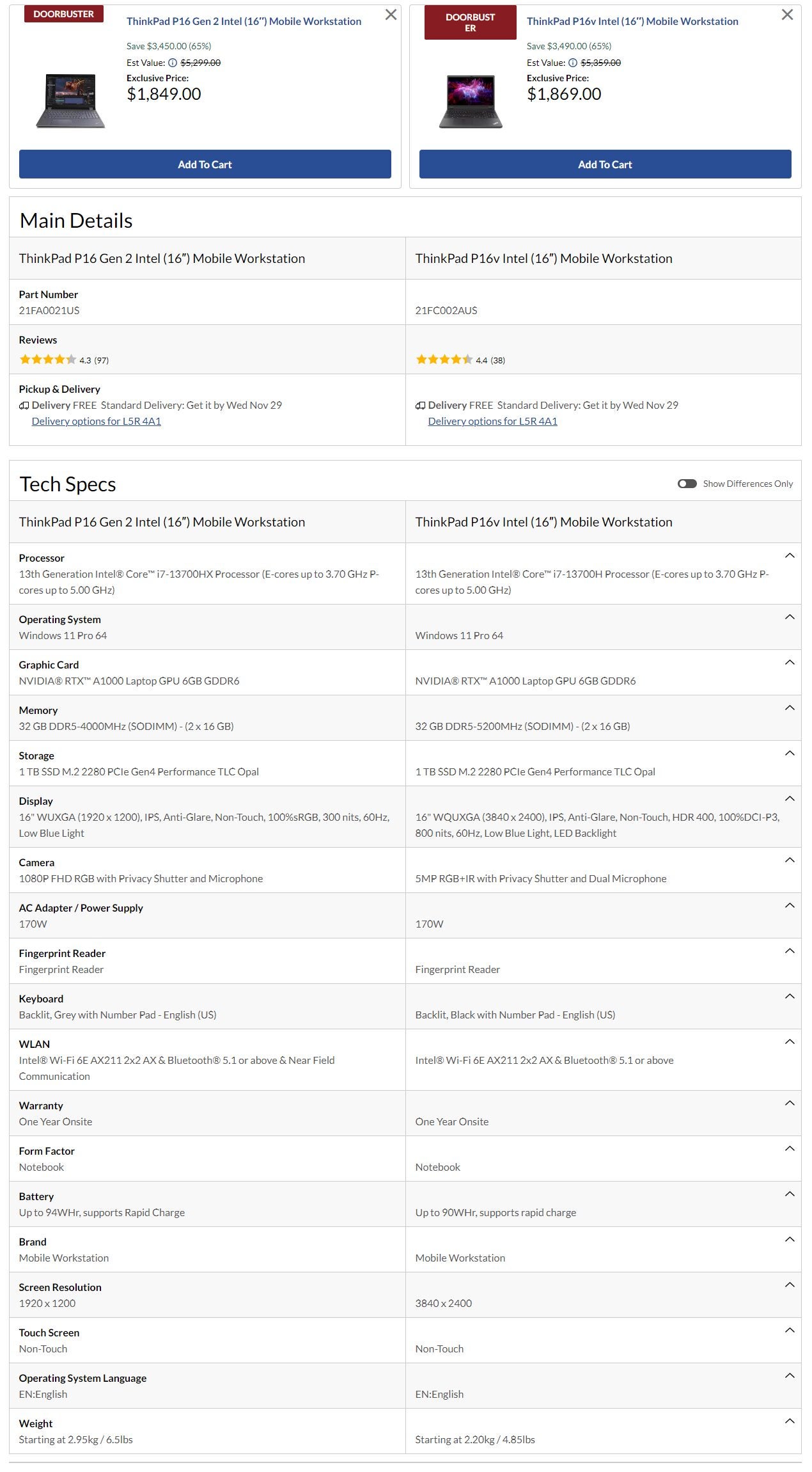 Which Lenovo would you recommend? p16 Gen 2 or P16v - RedFlagDeals.com ...