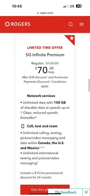 Rogers Cell Phone Plans - Black Friday Ontario - RedFlagDeals.com Forums