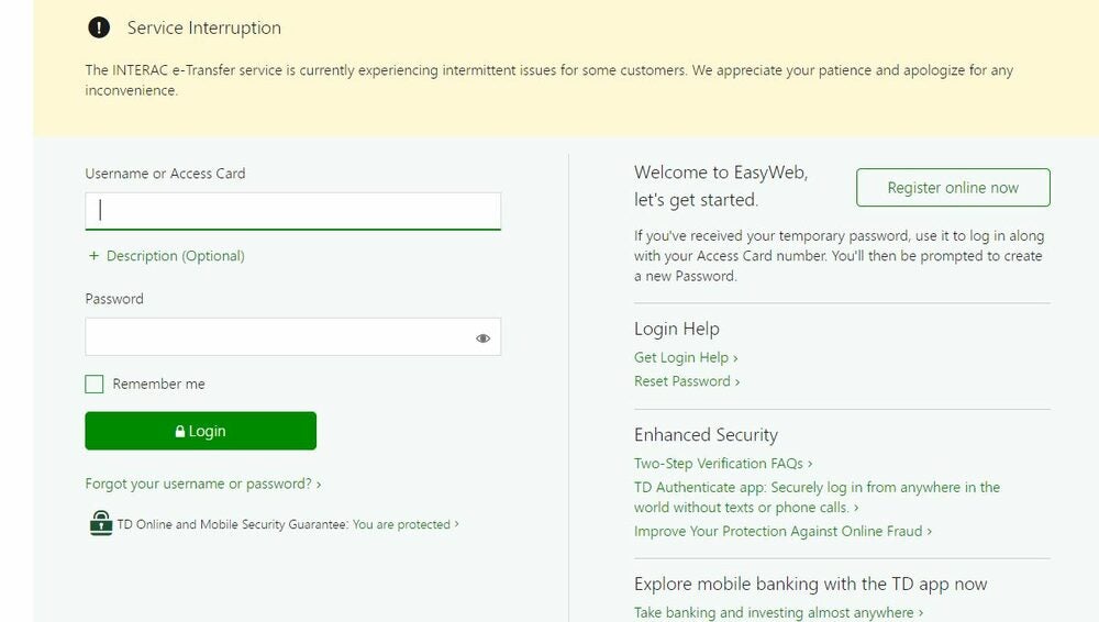 Is TD Easyweb working properly? - RedFlagDeals.com Forums