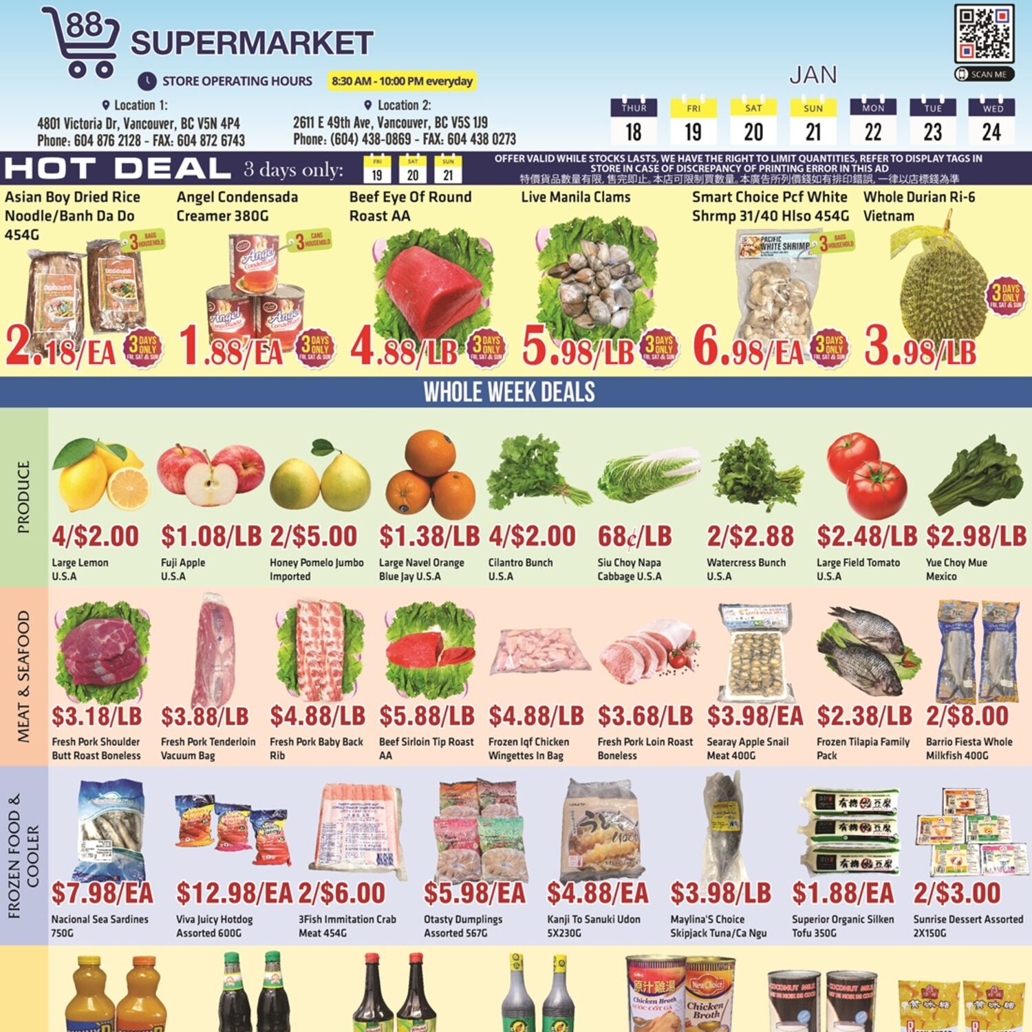 88 Supermarket Weekly Flyer - Weekly Specials - Jan 18 – 24 ...