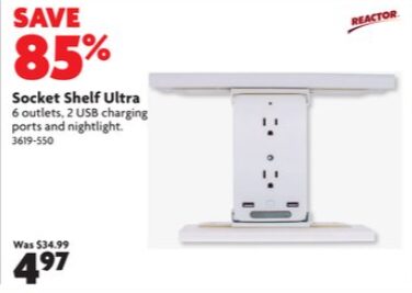 [Home Hardware] REACTOR Socket Shelf Ultra - 6 Outlets + 2 USB Charging ...