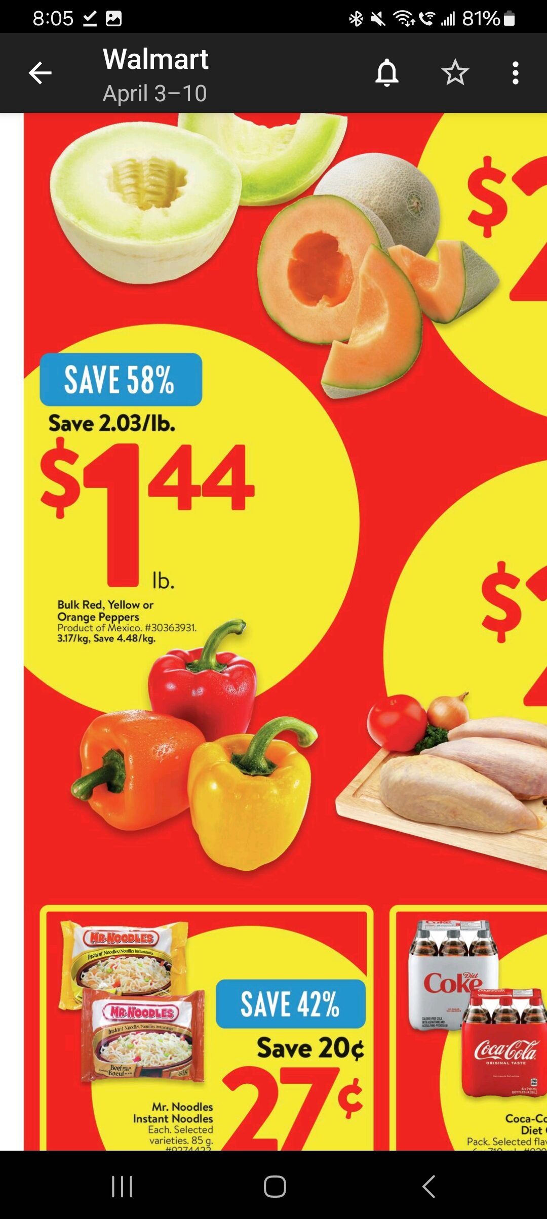 [Walmart] Walmart ON 94 cents per pound bell peppers (starts April 4 ...