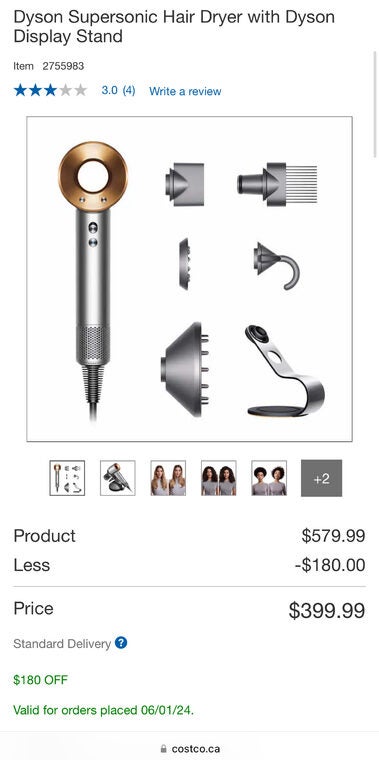 [Costco] Dyson Supersonic Hair Dryer with Dyson Display Stand $399.99 ...