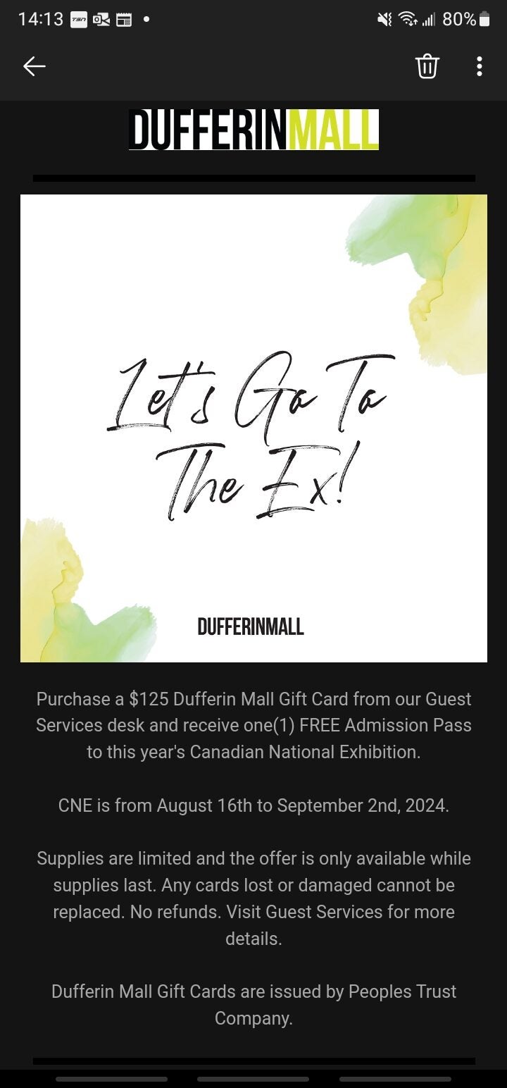 [Dufferin Mall] Toronto - free CNE general admission w/Dufferin Mall ...