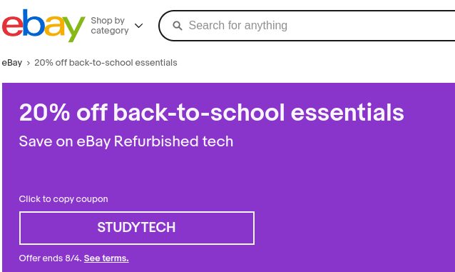 [eBay.ca] 20% extra off on eBay Refurbished tech items (back-to-school ...