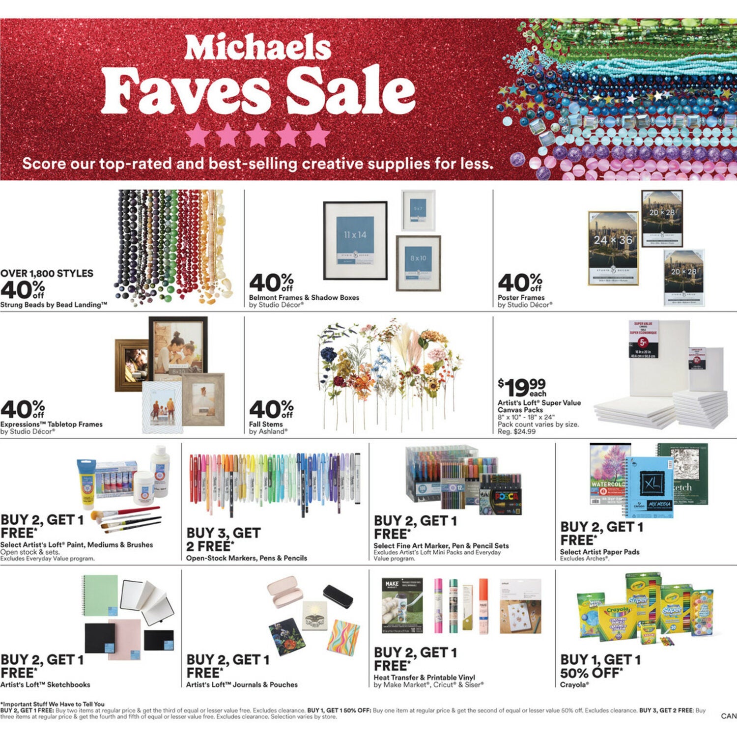 Michaels Weekly Flyer - Weekly Deals - Michaels Faves Sale - Aug 16 ...