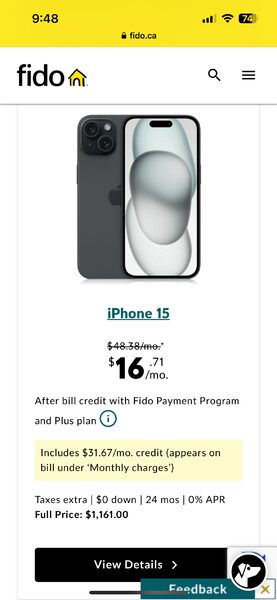 [Fido] Fido - iPhone 14 256GB $7.77/month upgrade YMMV - Page 3 ...