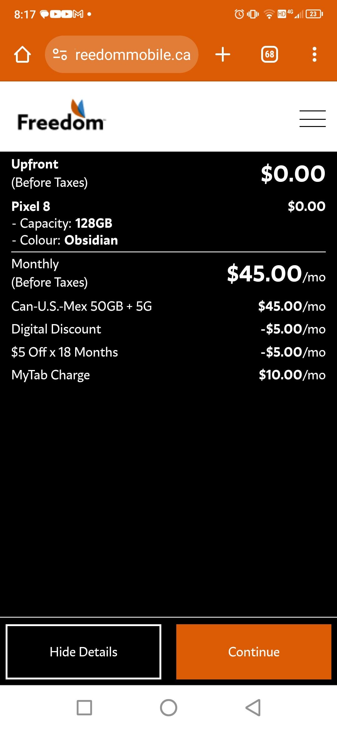 [Freedom Mobile] Google Pixel 8 + 50GB 5G Data CAN/US/MX $45 per month ...