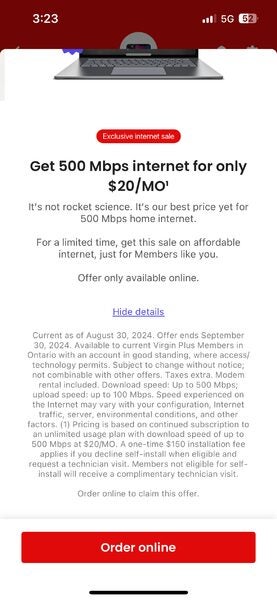 [Virgin] Virgin 500Mbps Home Internet $20 (Existing Mobile Customers ...