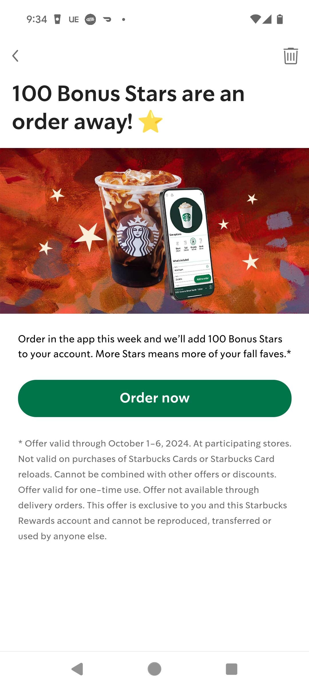 [Starbucks] 100 points against one order YMMV - RedFlagDeals.com Forums