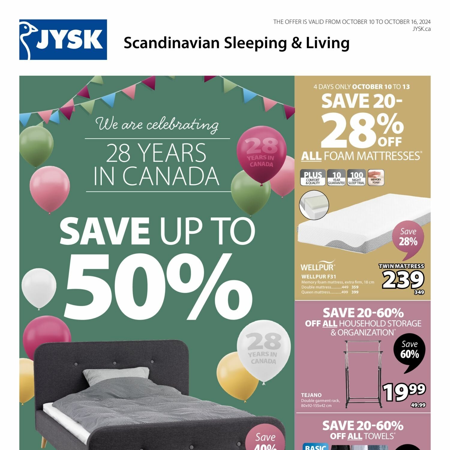 JYSK Weekly Flyer - Weekly Deals - Oct 10 – 16 - RedFlagDeals.com
