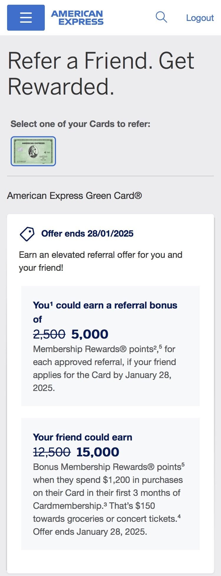 (American Express) Amex Bonus Referral Bonuses On Most Cards ...