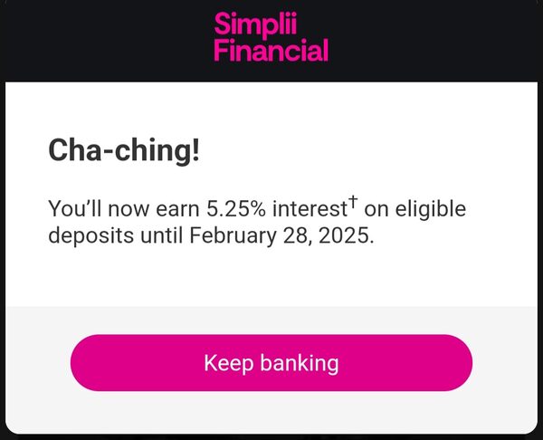 [Simplii Financial] Simplii Financial 5.25% ymmv promotional interest ...