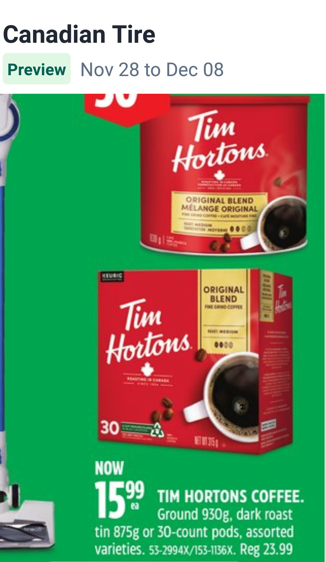[Tim Hortons] Get a $15 Digital Tim Card When You Buy $40 on Eligible ...