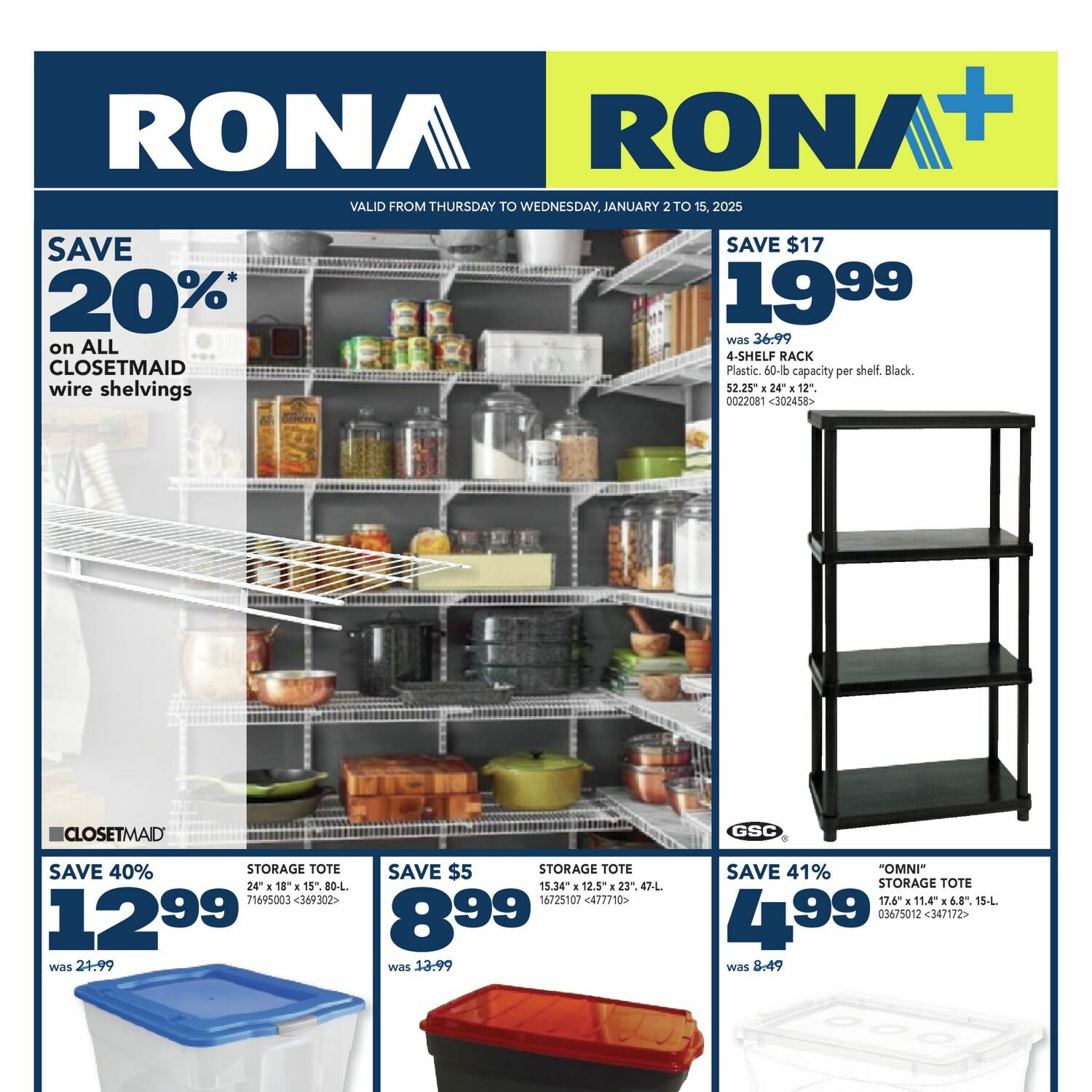 Rona Weekly Flyer - Weekly Deals (ON) - Jan 2 – 8 - RedFlagDeals.com