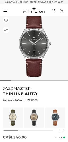 [Costco] Hamilton watch jazzmaster thinline automatic watch - $549.99 ...