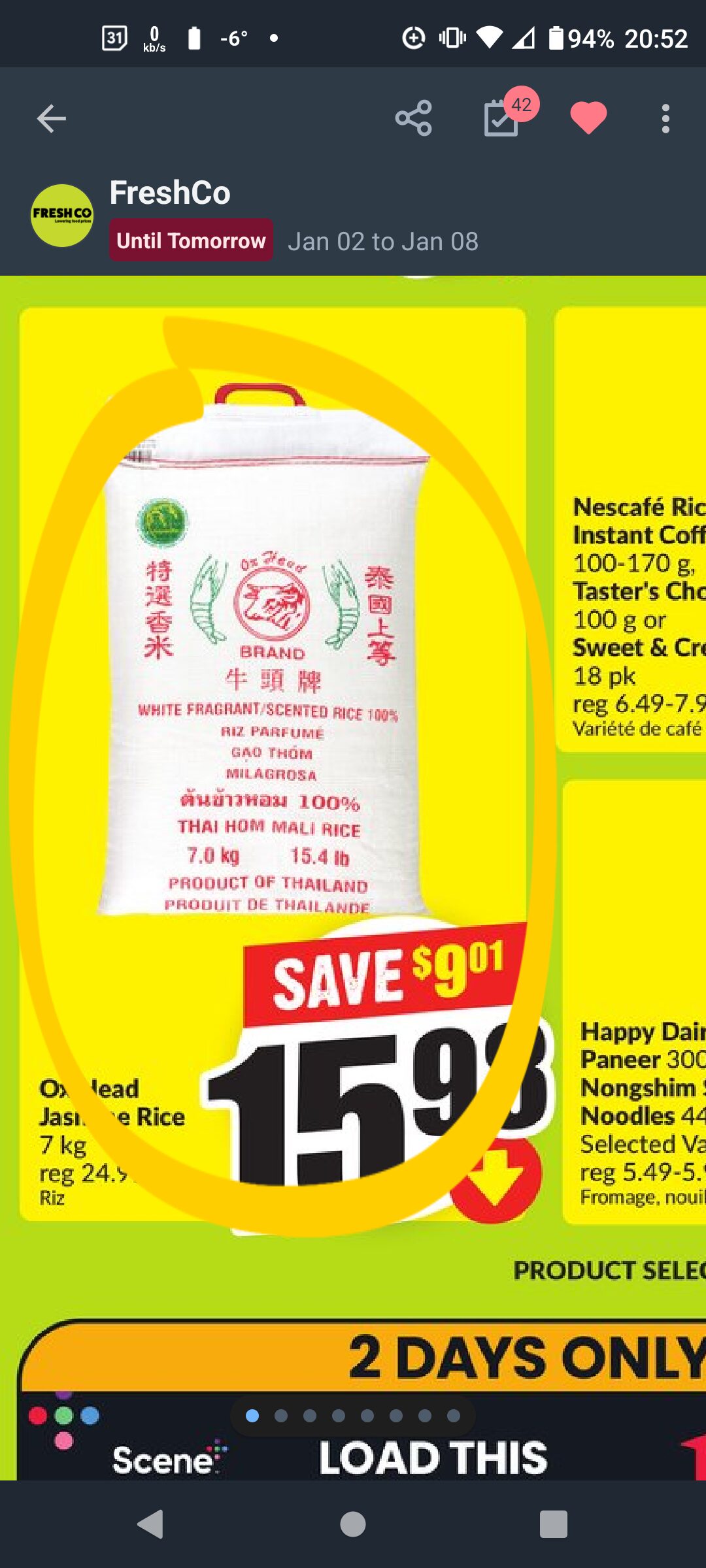 [Fresh Co] Freshco: Ox Head brand 15.4lb jasmine rice $15.98 ...