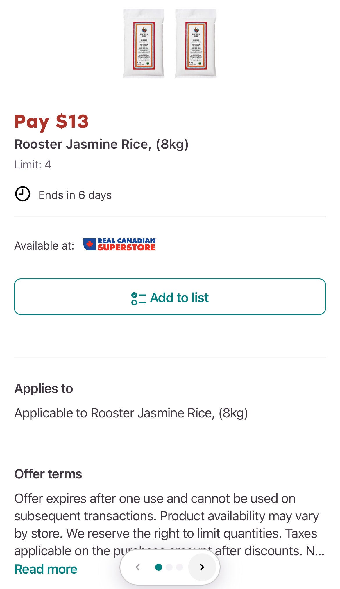 [Real Canadian Superstore] Rooster Jasmine rice 8kg $13 YMMV ...