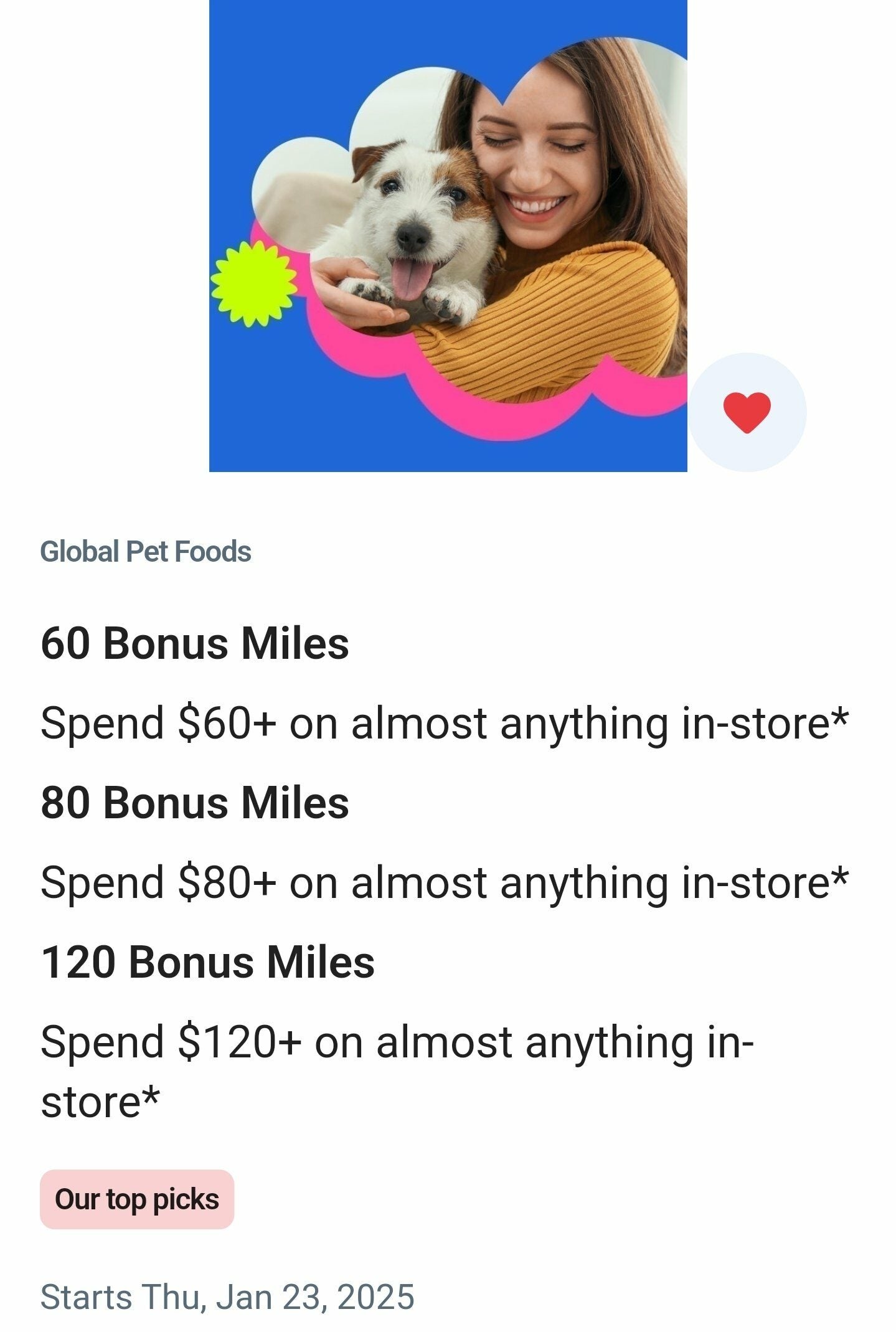 [Global Pet Foods] 100 bonus air miles on $20 purchase Jan23-29 ...