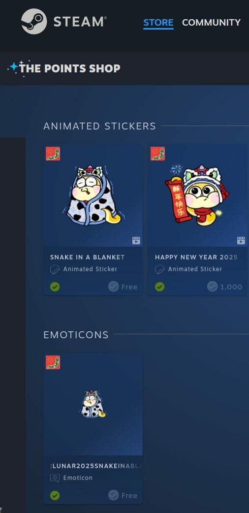 [STEAM] Points Shop - Free items: 1 Animated Sticker, 1 Emoticon (Steam ...