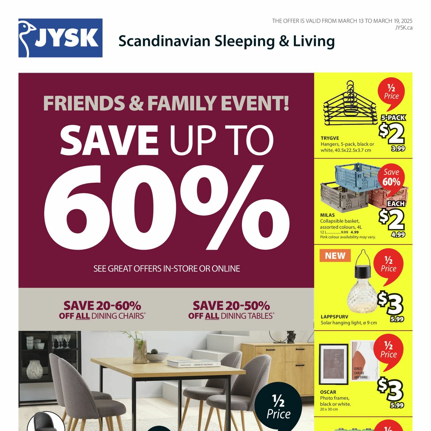 JYSK Weekly Flyer - Weekly Deals - Friends & Family Event - Mar 13 – 19 ...