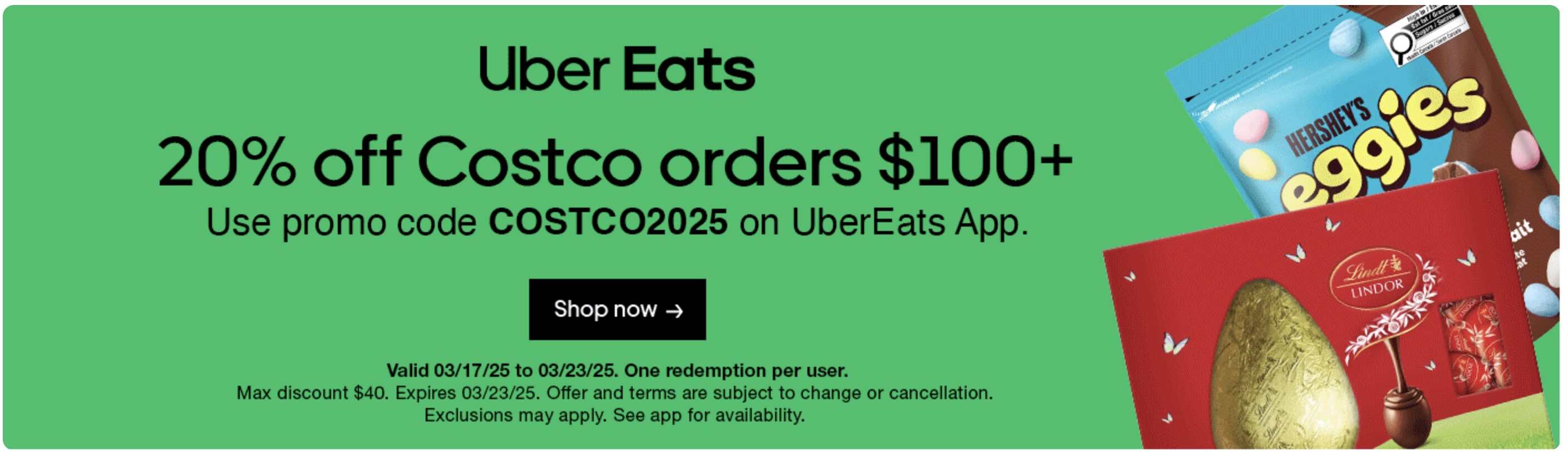 [Uber Eats] 20% off Costco Orders on Ubereats - RedFlagDeals.com Forums
