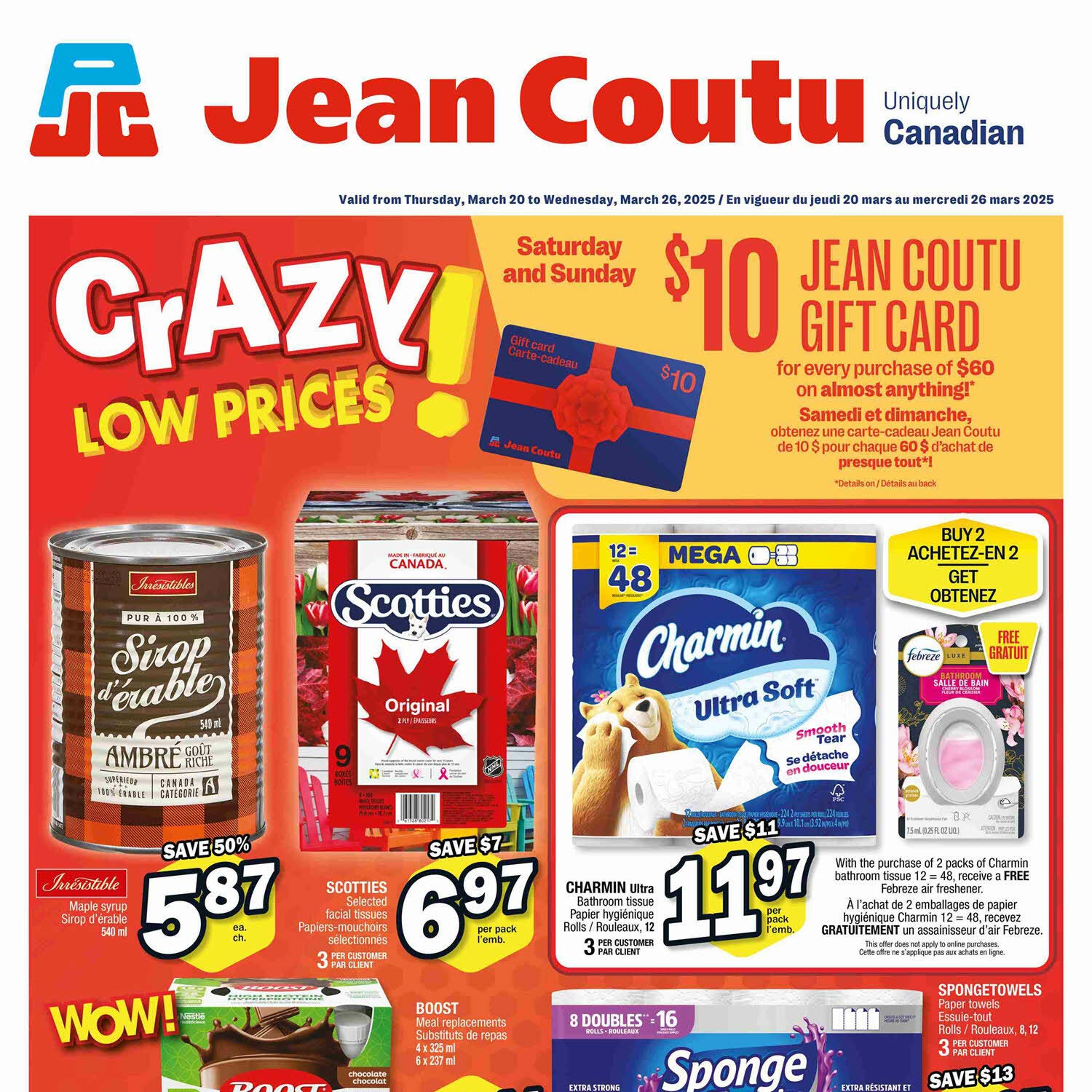 Jean Coutu Weekly Flyer - Weekly Deals - Crazy Low Prices (NB) - Mar 20 ...