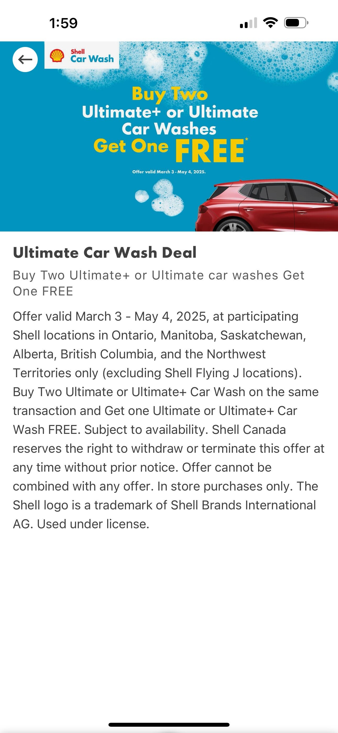 [Air Miles] Earn 125 miles by purchasing a Ultimate + Car Wash at Shell ...